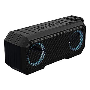Sound Town 2-Pack of X8 Portable TWS Bluetooth Speakers, IPX7 Waterproof, Stereo Sound, LED Light, Built-in Mic for Phone Calls and Battery Power Bank, for Home and Outdoor, Black (X8-BK-Pair)