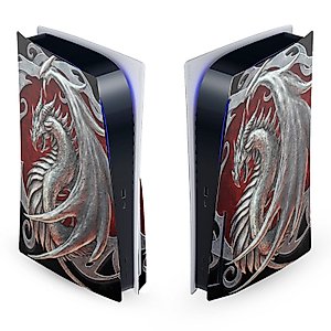Head Case Designs Officially Licensed Christos Karapanos Talisman Silver Art Mix Matte Vinyl Faceplate Sticker Gaming Skin Case Cover Compatible with Sony Playstation 5 PS5 Disc Edition Console