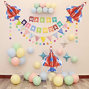 TUEPULL 42" Fighter Jet Airplane Ballons Cartoon Flying Party Birthday Foil Ballon Decor Aircraft Kids Toy