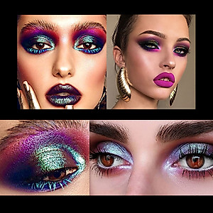 Domality Chameleon Eyeshadow Liquid Set, 3pcs Intense Color Shifting Multichrome Eyeshadow, Highly Pigment Metallic Long Lasting Quick-Drying No Creasing Eye Makeup