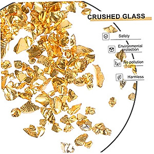 COHEALI 1 Set Nail Glass Gravel Stuffing for Crafts Stuffing Glass Decor Crushed Glass for Resin Art 3D Flakes Manicure Decals Holographic Chunky Glitter Crushed Glass Chips Epoxy