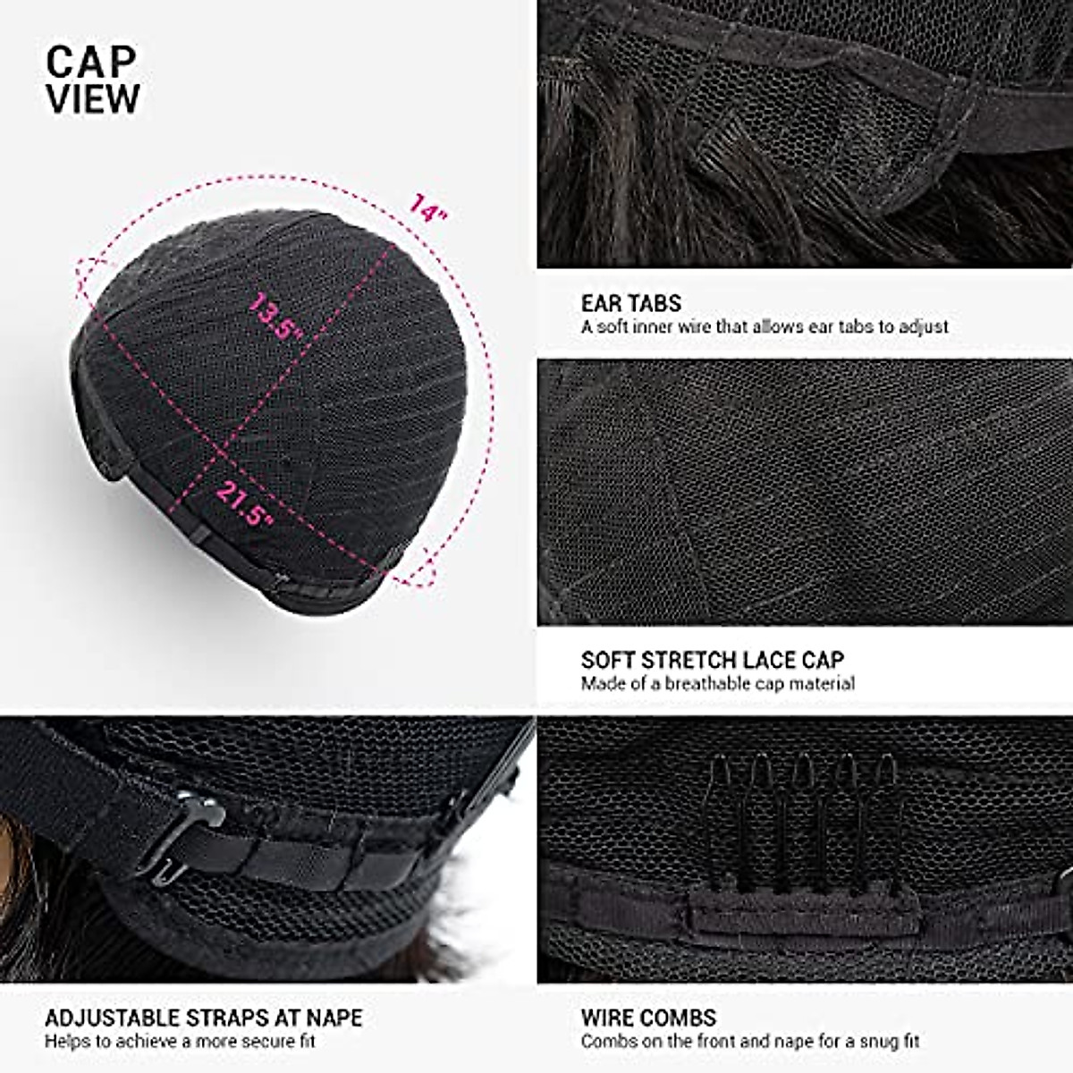 INSTANT FAB Finger Wave Human Hair Wigs for Black Women Short Curly Remi Human Hair Wig Pixie Cut Wigs Nuna Wigs Non Lace Front Wigs (OT1B/99J)