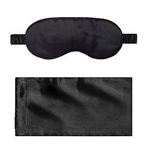 Silk Sleep Mask Light Blocking Luxury 100% Mulberry 19mm Silk Eye Mask Eye Cover Blindfold Ultra Soft Light & Comfy Anti Aging Skin Care with Travel Bag Gift Package