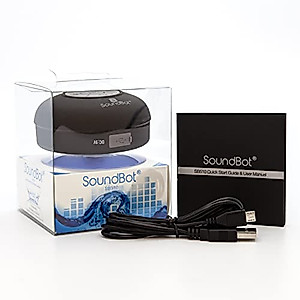 Soundbot SB510 Bluetooth Shower Speaker HD Water Resistant Bathroom Speakers, Handsfree Portable Speakerphone with Built-in Mic, 6hrs of Playtime, Control Buttons and Dedicated Suction Cup (Black)