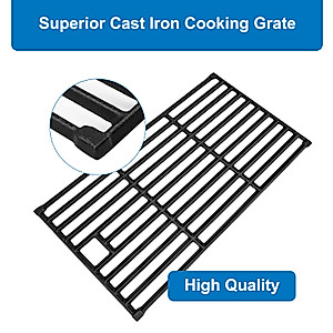 Uniflasy Cast Iron Cooking Grates for Monument 24367,35633,17842, 24633, 13892,41847NG,14733,27592,38667,Denali 405,Denali 425 4-Burner Gas Grill,Cooking Grid Replacement Part Kit 97888,3 Pack