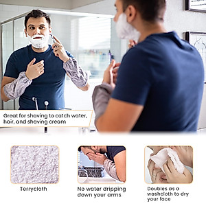 SKINCARE SLEEVE - Towel - Reusable Wrist Wristbands For Washing Face Soft Makeup Sports Hair Spa Beauty Washband - S/M GRAY, 2.0 Count