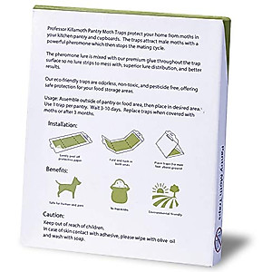 Superior Pantry Moth Traps with Pheromones Prime | No Insecticides | Safe, Non-Toxic and Child and Pet Friendly | Superior Attractant - 6 Traps