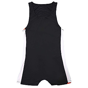 SPNSSTCR Men Bodysuit Sports Gym Athletic Supporters Undershirts Boxers Wrestling Singlets Jumpsuits Leotard (Black, Large)