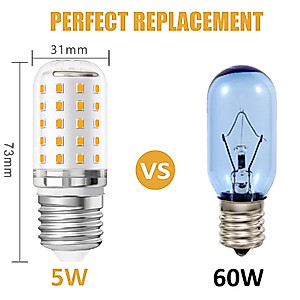 Ugvmn Refrigerator Light Bulb KEI D34L Bulb Compatible with Whirlpool Frigidaire Kenmore 5304511738 Refrigerator Freezer Light Bulb Replacement AP6278388 PS12364857 (5W 100V-265V Appliance Bulb)