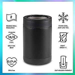 Ginkin Can Cooler Stainless Steel Beer Bottle Cooler Double Insulated 12OZ Can Holder for Drink Tumbler,BPA Free