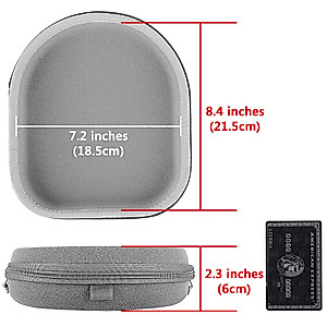 Geekria Shield Headphones Case Compatible with Sony WH-1000XM5, WH-1000XM4, WH-XB920N, WH-XB900N, WH-XB910N Case, Replacement Hard Shell Travel Carrying Bag with Cable Storage (Microfiber Grey)