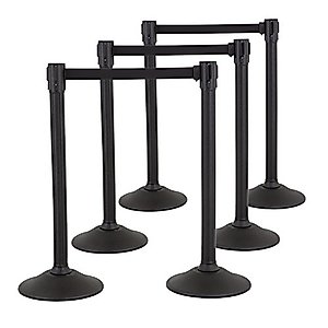US Weight Sentry Stanchion with 6.5 Foot Retractable Belt – Easy Connect Assembly (Pack of 6)