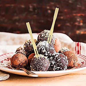 Sihuuu Bamboo Forks,100 PCS Square Mini Fruit Forks, Buffet Appetizer Picks, Small Finger Food Forks, Cocktail Forks for Party Appetizer, Catering Pastry, Dessert Prongs