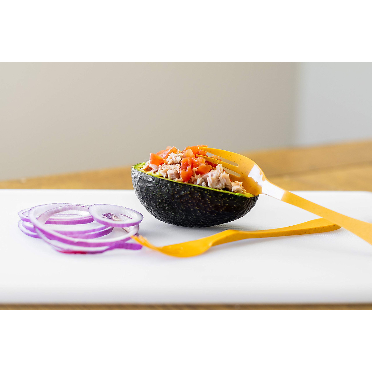 Knork Eco Plant Based 24 Pack Reusable Bamboo Flatware Set (Orange)