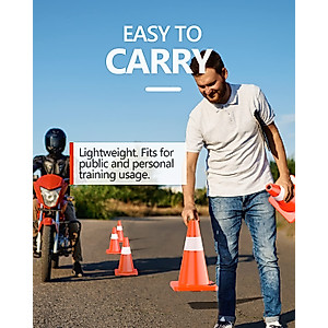 BATTIFE 12Pack Traffic Safety Cones 18" inch with Reflective Collars PVC Orange Construction Cones for Home Driveway Road Parking Use