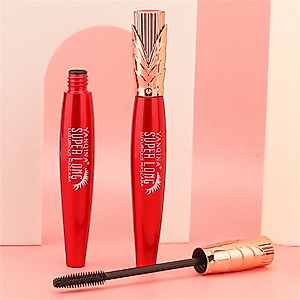 Fiber Mascara Fiber Long Curly No Dizzy Crown Shaped Mascara Thick Curly Waterproof Sweat Proof Long-lasting Eye Black