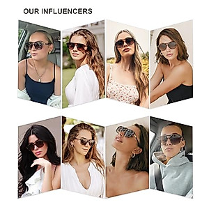 SOJOS Retro Aviator Sunglasses for Women Men,Trendy Rectangle Womens Mens Shades Sun Glasses SJ2202 Tortoise Frame Brown Grading Lens