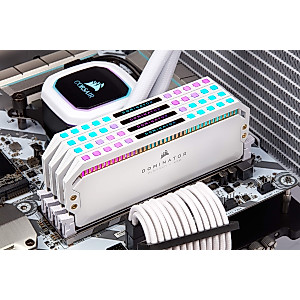 Corsair Dominator Platinum RGB DDR4 16GB (2x8GB) 3600MHz C18 Desktop Memory (12 Ultra-Bright CAPELLIX RGB LEDs, Patented DHX Cooling, Wide Compatibility, Intel XMP 2.0) White