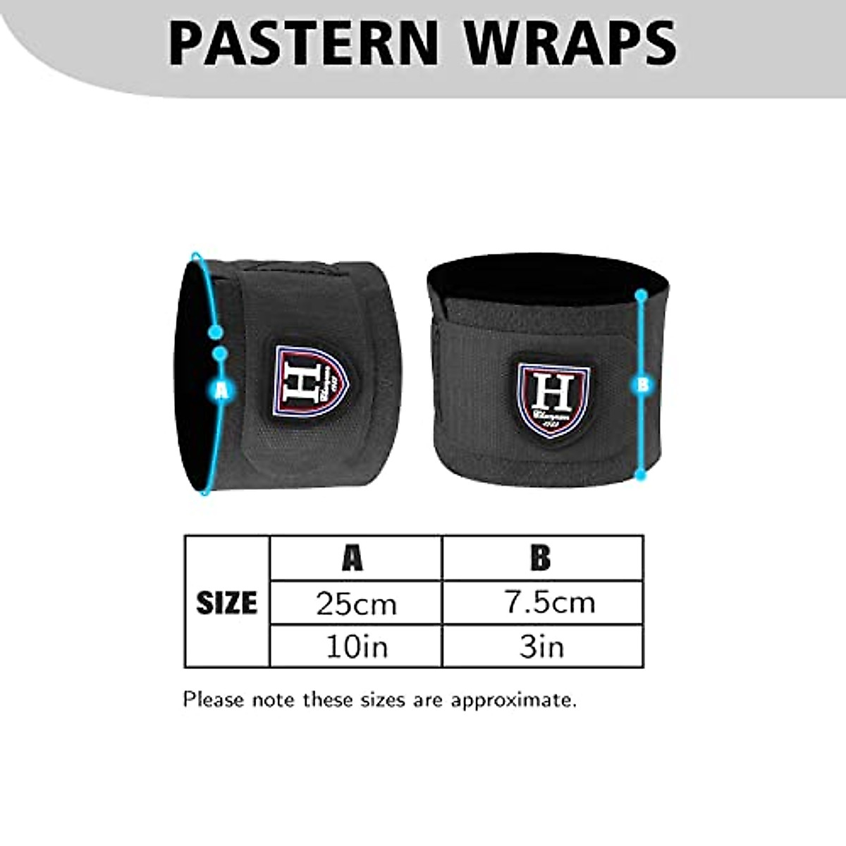 Harrison Howard Pastern Wraps for Horse Sold in Pairs Black