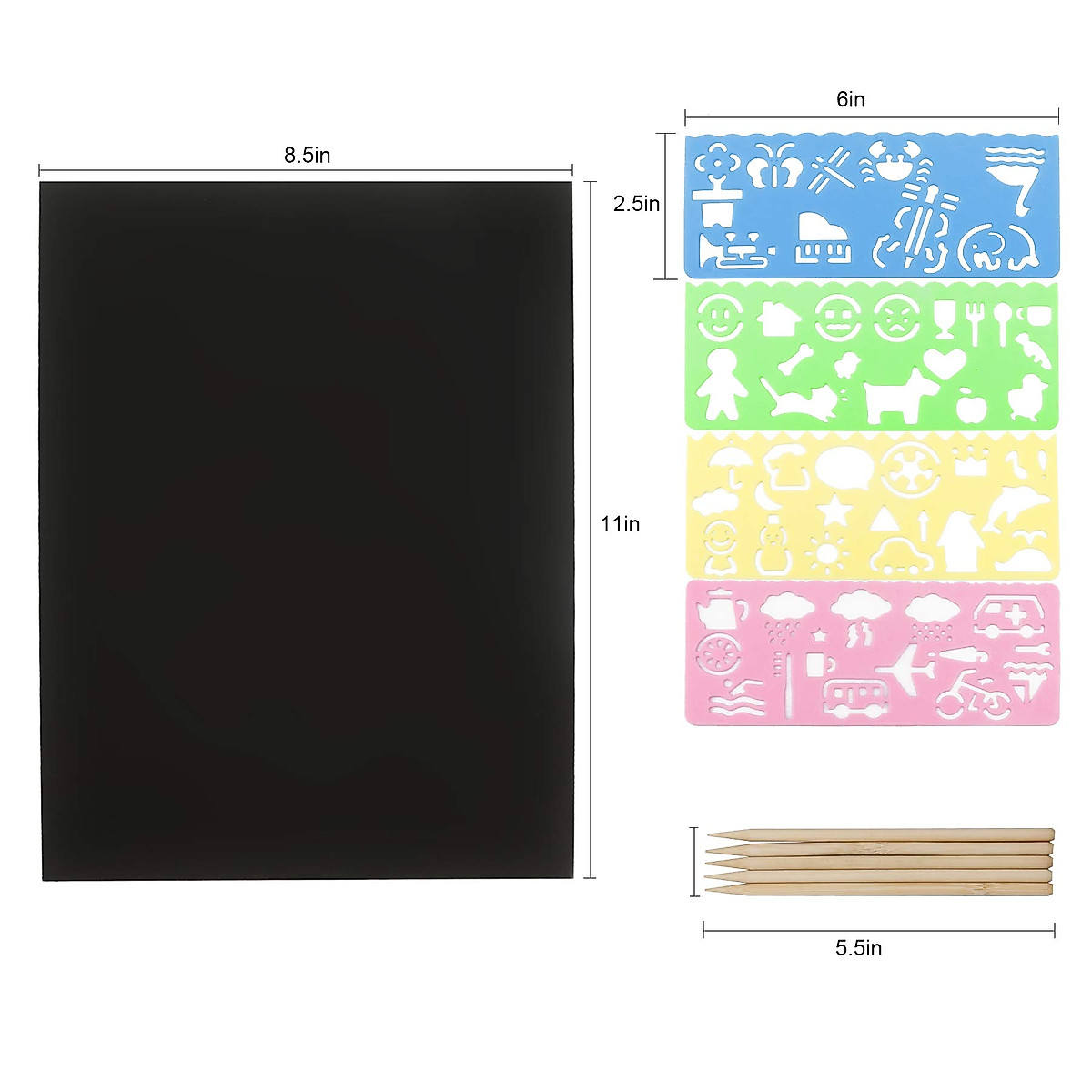 Rzam Scratch Art for Kids with Instructions, Large Size 8.5 X 11 Inches Kids Art Supplies, 20 Sheets Rainbow Scratch Paper for Kids Crafts, Arts and Crafts for Kids