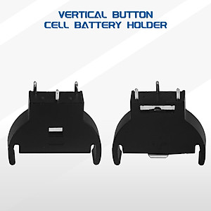 WMYCONGCONG 50 PCS CR2032 Vertical Button Cell Battery Sockets Holder Case Plastic Shell Type, Black