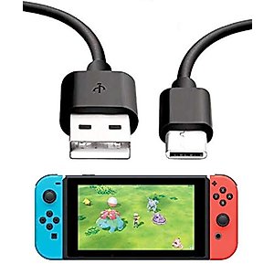 Switch 10FT Extra Long USB C Battery Power Charging Cable Cord Wire for Home & Car Compatible with Nintendo Switch & Lite (Black or White, Cable Only, AC Adapter or Car Charger NOT Included)