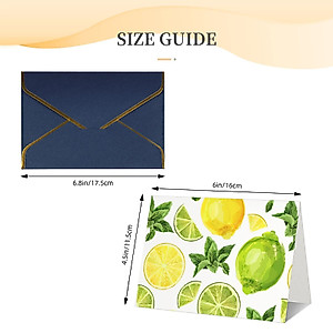 Watercolor Citrus Multi Thank You Cards With Envelopes, Blank Greeting Note Cards With Envelopes Blank Inside, Funny Birthday Cards For Women Men, Thank You Card For Wedding Business,Graduation
