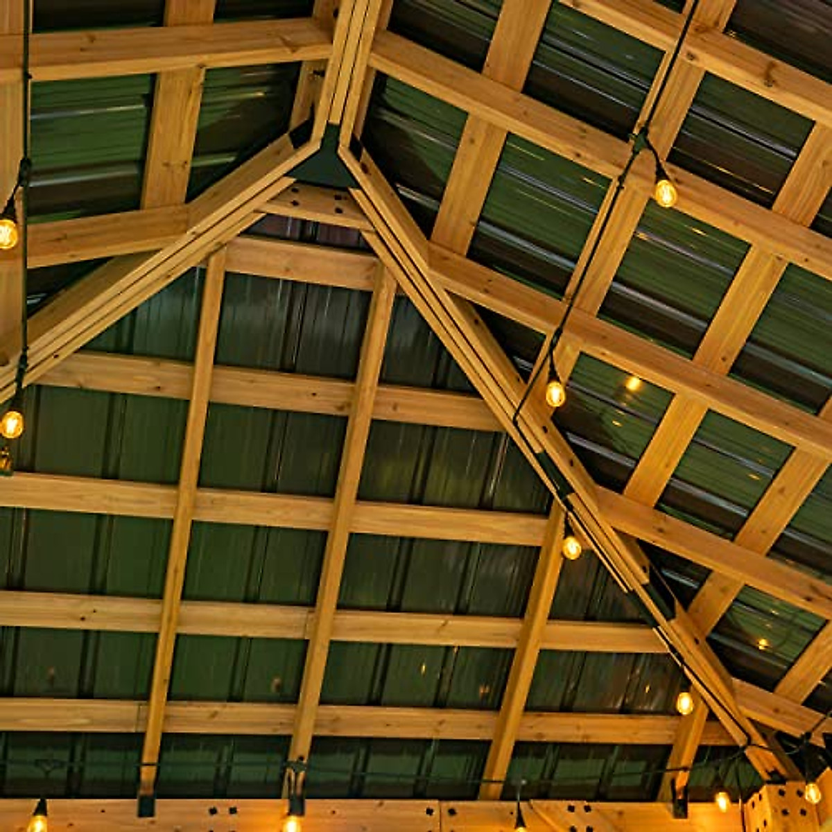 Backyard Discovery Barrington 14 ft. x 12 ft. Hip Roof Cedar Wood Gazebo, Shade, Rain, Hard Top Steel Metal Roof, All Weather Protected, Wind Resistant up to 100 mph, Holds up to 6500 lbs