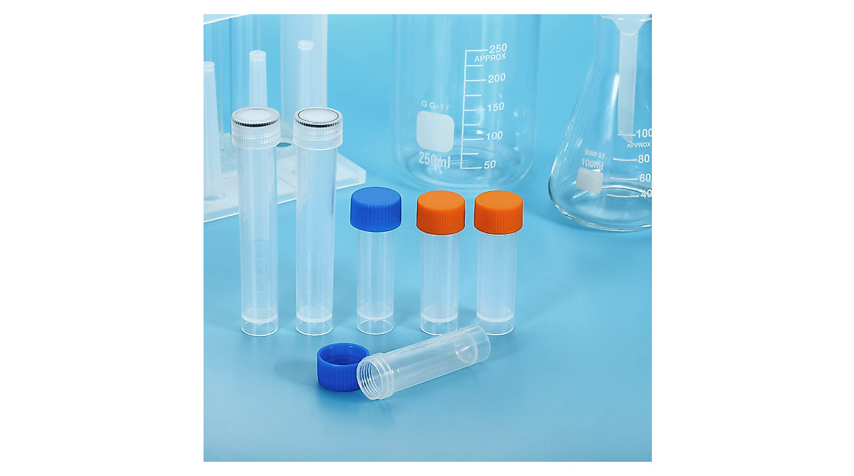PATIKIL 5mL Plastic Test Tubes - Pack of 12