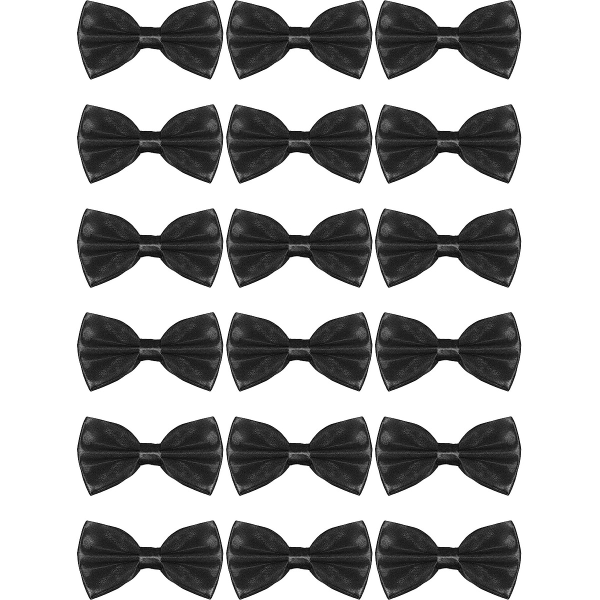 Geyoga 24 Pieces Men's Bow Ties Formal Satin Solid with Adjustable Neck Band Black Bow Ties for Men