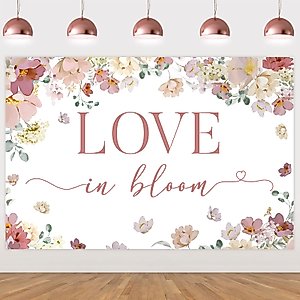 Kreatwow Love in Bloom Bridal Shower Decorations Backdrop Rose Gold Bridal Shower Backdrop Rose Gold Bachelorette Decors Boho Flower Floral Rose Gold Engagement Wedding Bachelorette Party Decorations