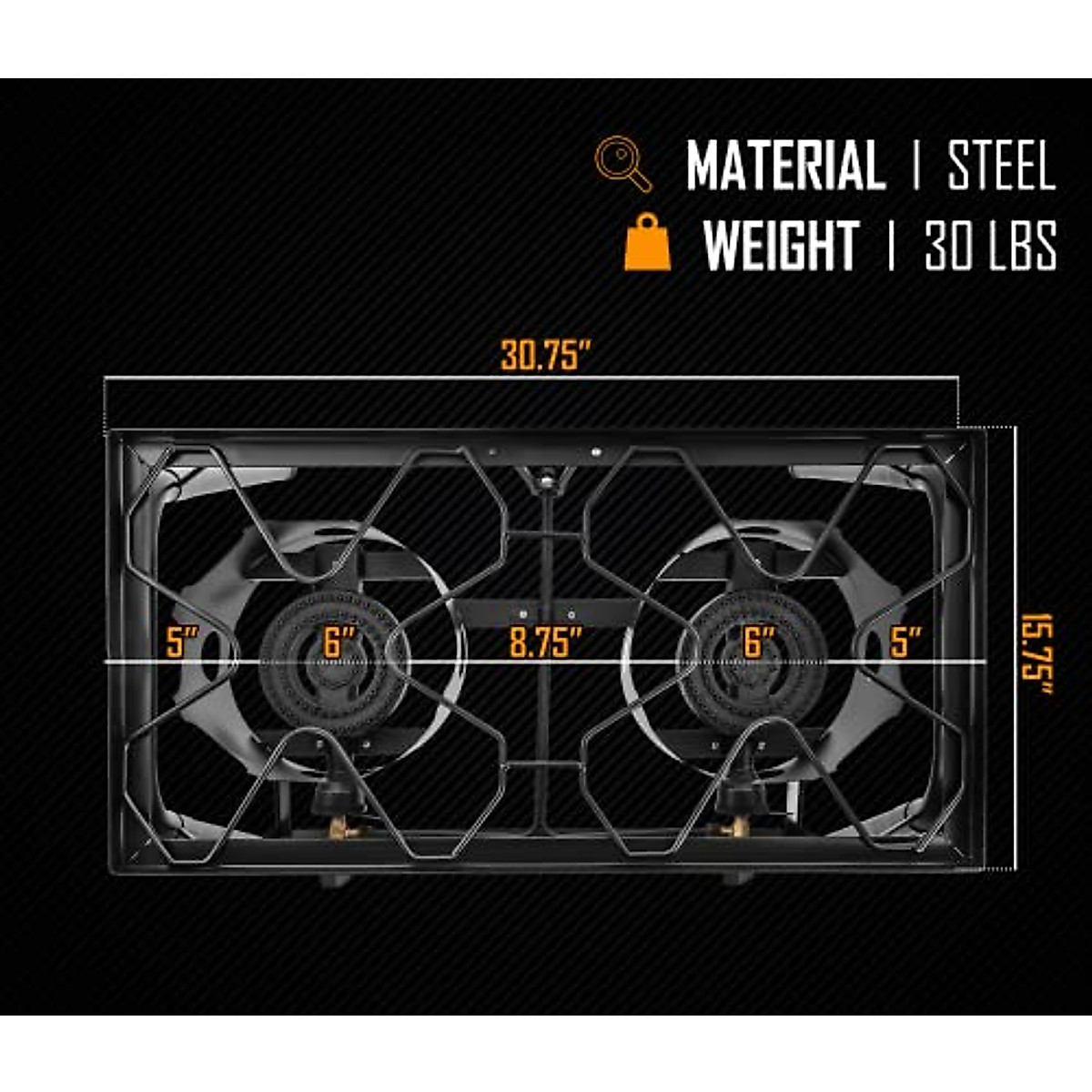 Concord Double Propane Burner, Outdoor 2 Burner Camping Stove for Cooking / Home Brewing / Making Sauce