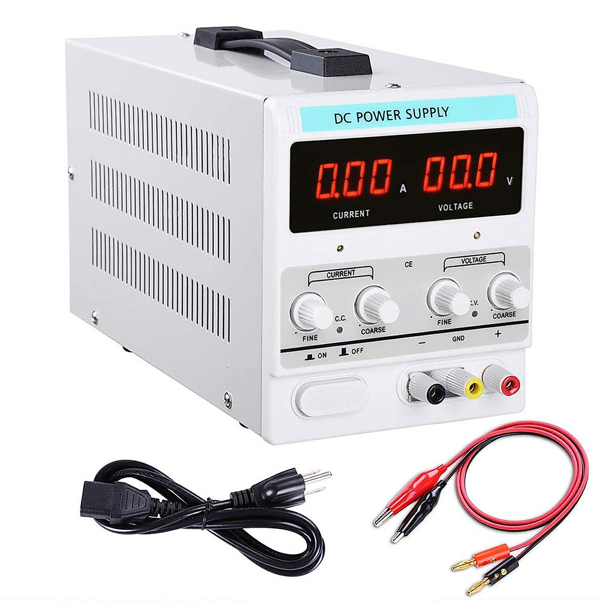 Yescom DC Power Supply Variable 30V 5A Adjustable High Precision Digital w/Power Cord 110V Input