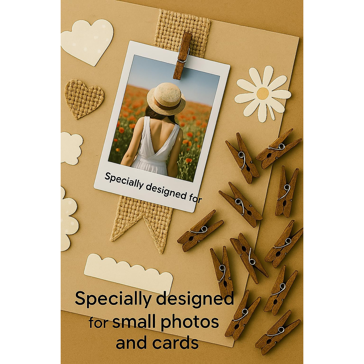 LWR CRAFTS Wooden Mini Clothespins 100 Per Pack 1" 2.5cm (Jacobean)