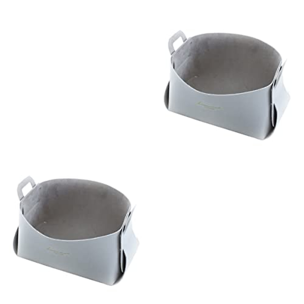 Cabilock Box Handle Flowers Basket Room Leather Desk for Wallet Storage Coin Decoration Baskets Fruits Small Cube Toys Bedside Jewelry Grey Collapsible Living Assembled Organizer Holder