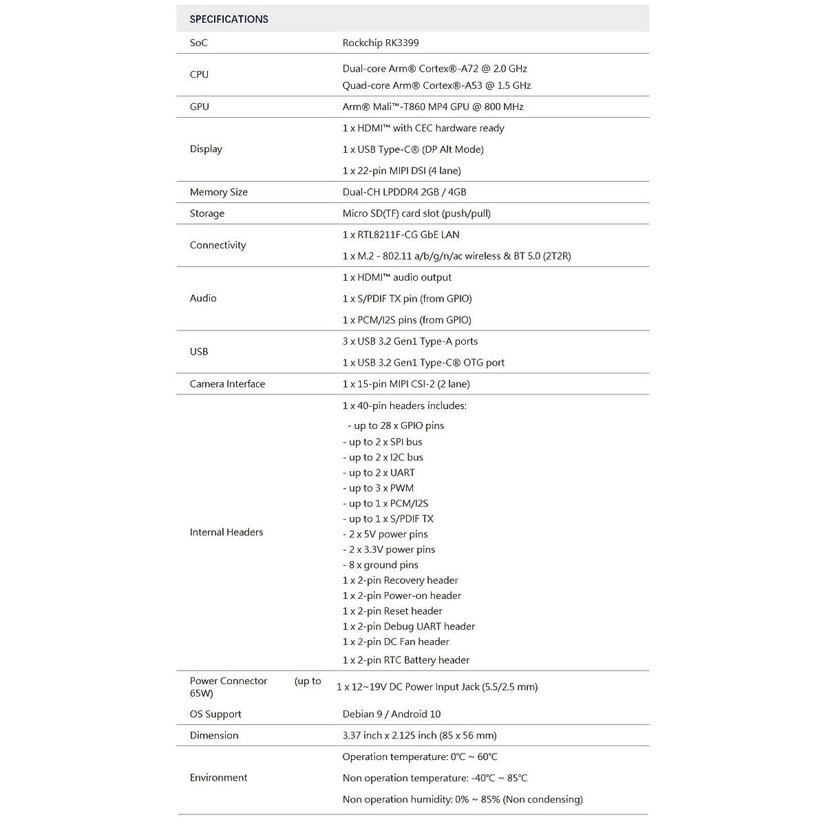 youyeetoo Tinker Board 2S AI Single Board Computer, 4GB RAM 16GB eMMC Support 4K Dual Display, onboard WiFi Bluetooth HDMI DP DSI Android 10 Debian 9(Basic Kit)