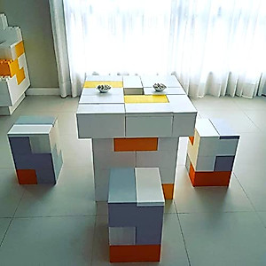 EverBlock 8’ Sofa with Cantilever Kit | Modular Seating Bench & Lounge | Giant Building Blocks | Easy to Connect & Reuse | Indoor & Outdoor Use | Build Displays & Structures | Translucent