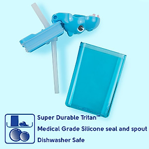 Precidio New Drink in the Box FunTops Eco-Friendly Reusable Drink Container Design, 8oz (Hippo)