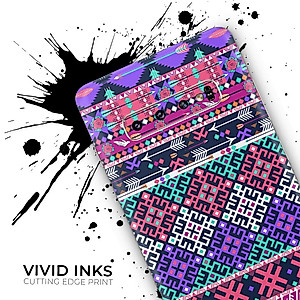 DesignSkinz Pink & Teal Modern Colored Aztec Pattern Protective Vinyl Decal Wrap Skin Cover Compatible with The Samsung Galaxy S20 (Screen Trim & Back Glass Skin)