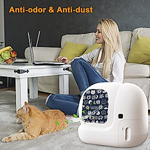 Ligebul Door Curtain for Self Cleaning Cat Litter Box, Automatic Cat Litter Box Door Curtain -Blue Cat