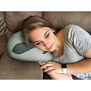 Mushy Pillows Grey Alien Head Soft Support Microbead Throw Cushion for Sci-fi Flying Saucer E.T. Fan Grey