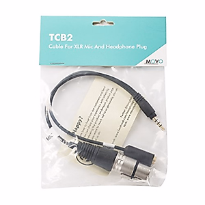 Movo TCB2 XLR Microphone to TRRS Smartphone Adapter with Headphone Jack - Compatible with iPhone and Android - XLR Female to 3.5mm Male Y Splitter Mic and Audio Adapter, Must-Have Cable for Recording