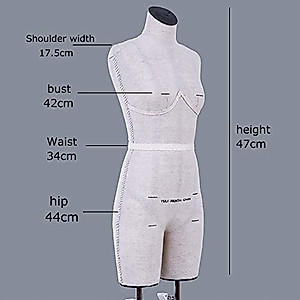 Tailors Dummy Mannequins Small Female Tailor Dummy, 1:2 Scale Dress Form Mannequin Dressmakers Manikins Adjustable Height Decoration Accessories Dressform Mannequin