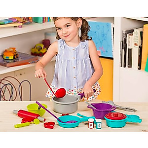 Battat – Pretend Cooking Set – Plastic Kitchen Toys – Play Dishes & Utensils-Toddler Cooking Set – 3 Years + (21 Pcs)