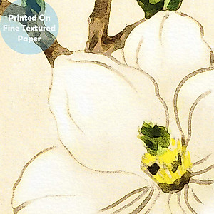 Wall Farm Art Spring Magnolia Flowers in vase Still Life Traditional Fashion Art Watercolor Paint Glam Poster Print From Artist