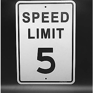 Joffreg Speed Limit 5 MPH Sign,17 x12 Inches,Reflective Aluminum,2 Pack