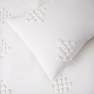 YINFUNG Textured Duvet Cover Tufted Ivory Boho Cotton Queen Cream Off White Textured Diamond Moroccan Clipped Boho Chic Geo 3 Piece Bedding Set Bohemian 90x90 Quilt Cover