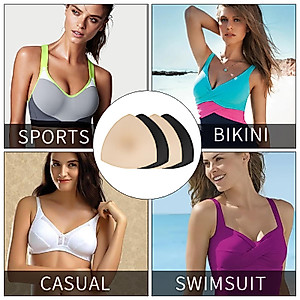 2 Pairs Triangle Sports Bra Inserts Bra Cups Insert Sports Bra Pad Push Up Breast Bra Insert Pads Removable Sew in Bra Cups for Women