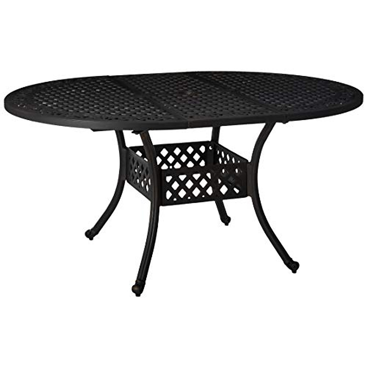 Christopher Knight Home Stock Island Outdoor Expandable Aluminum Dining Table, Black Sand Finish
