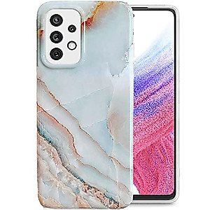 J.west Galaxy A53 5G Case 6.5-inch, Grey Marble Print Pattern Design Cute Graphics Stone Slim Protective Sturdy Women Girls Soft Silicone Phone Cases Cover for Samsung Galaxy A53 5G 2022